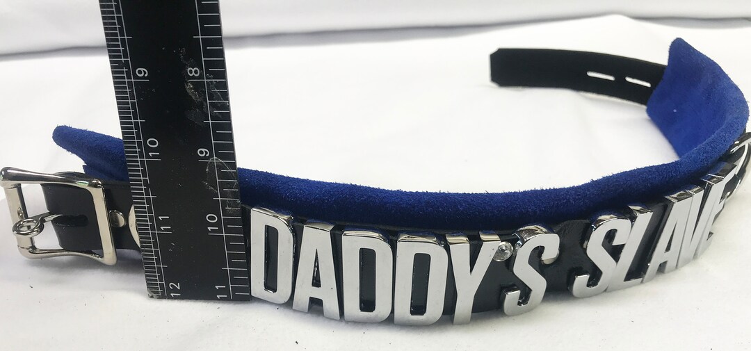 Large Letters Leather Collar Lockable or Standard Buckle DADDY'S SLAVE ...