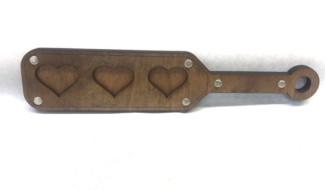 Heart Cut Out Wood Paddle 3 Layer Hearts or Choose Word Spanking Paddle ...