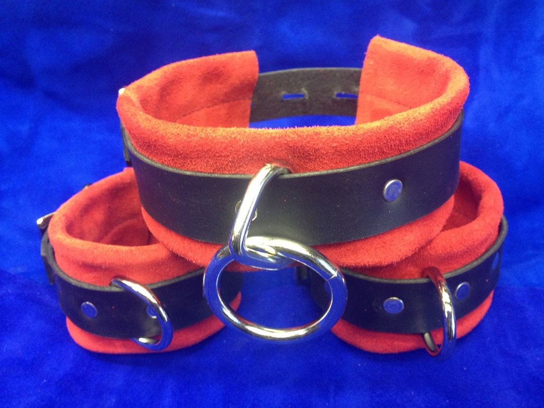 Leather Locking Cuff Restraint Set 5 Piece Suede Wrist - Etsy