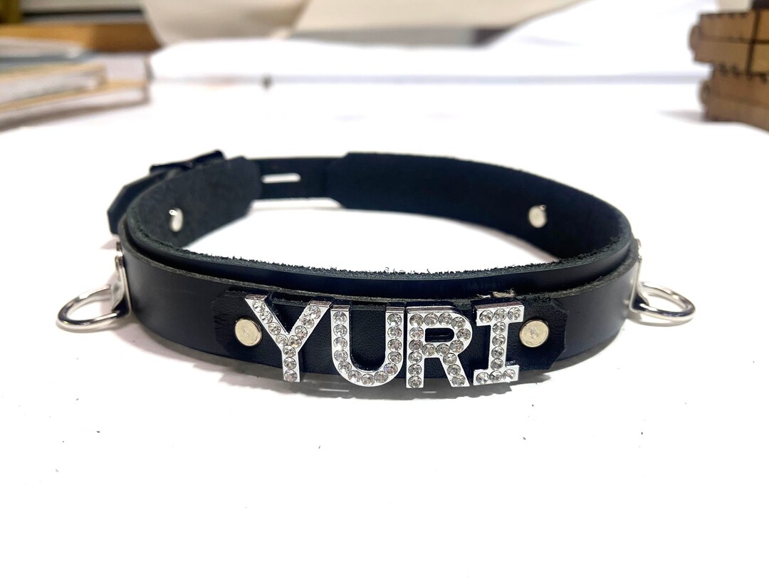 Lockable Leather Collar Custom Any Word Lots of Colors to Choose - Etsy