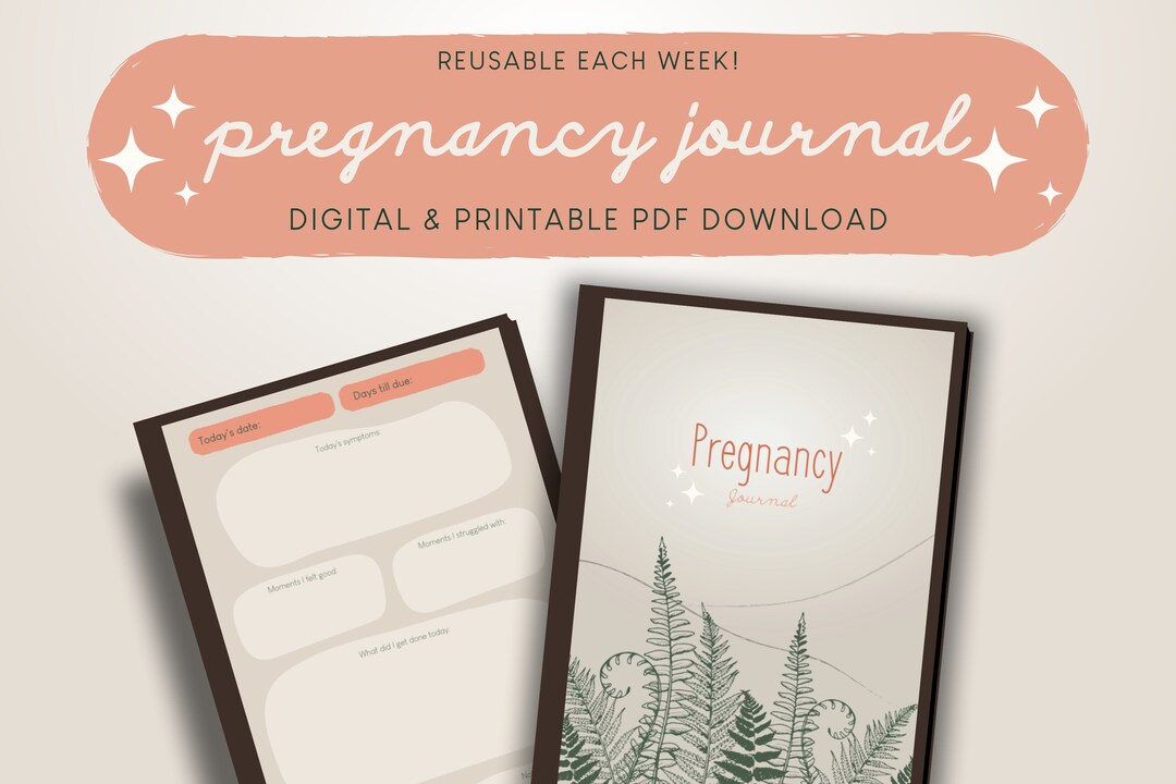 Pregnancy Digital Journal ~ Printable Pregnancy Diary ~ Daily Pregnancy ...