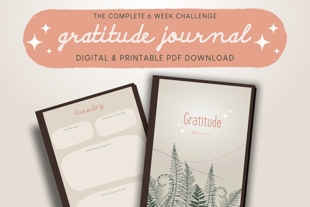 Digital Gratitude Journal ~ Printable Gratitude Diary ~ Daily Wellness ...