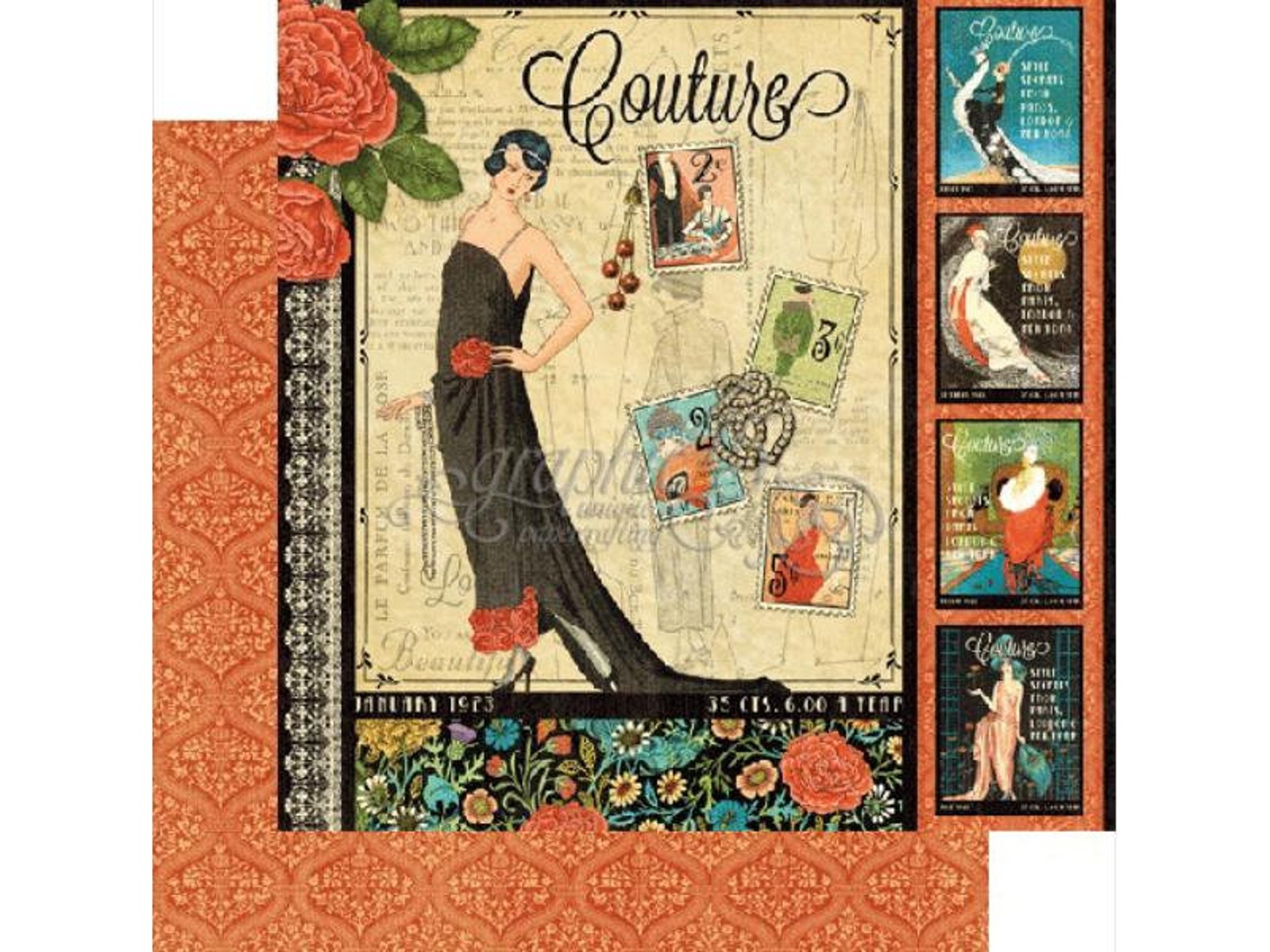 Graphic 45 Couture Collection Cardstock - Etsy