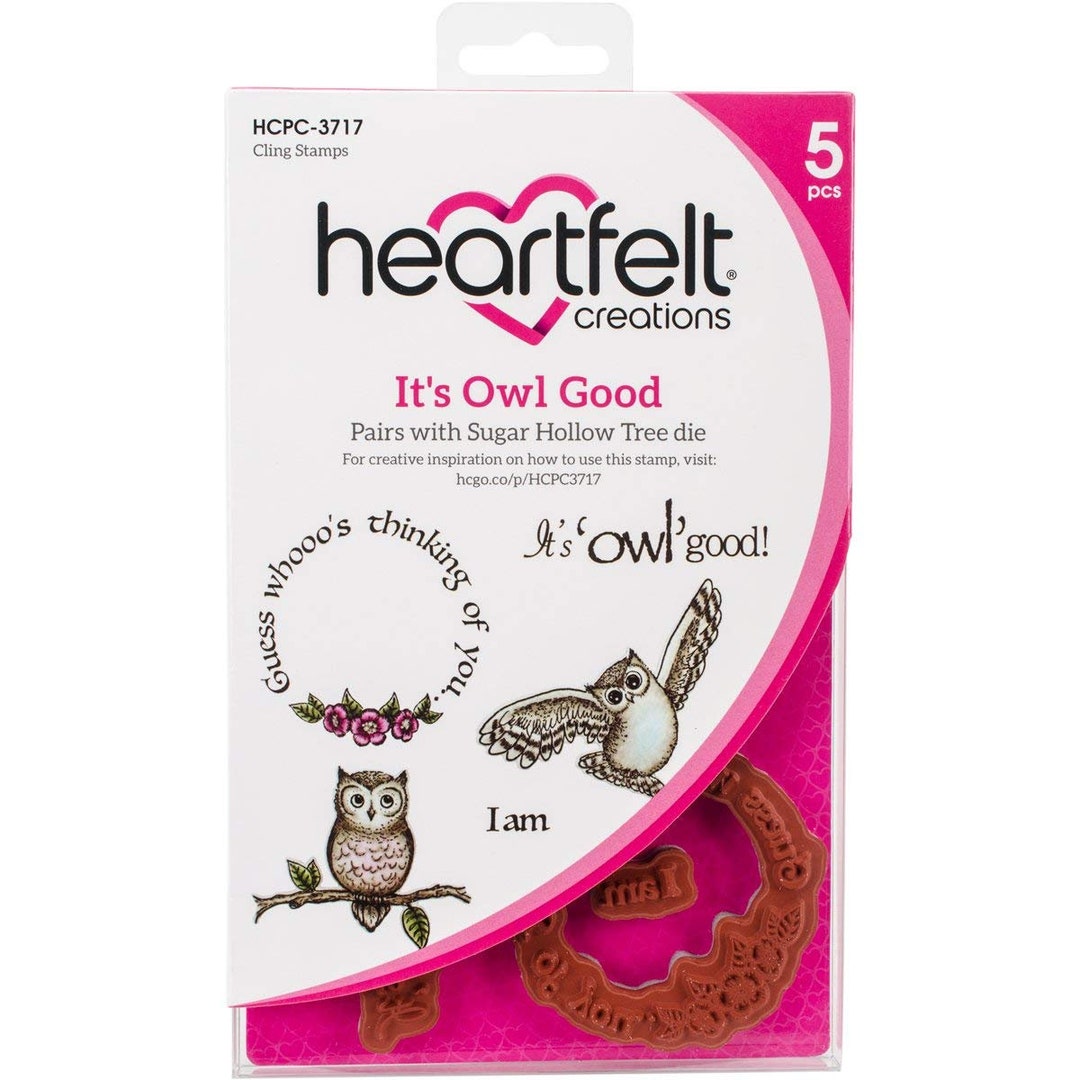 Heartfelt Creations It's Owl Good Cling Stamp Set - Etsy