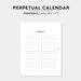 Perpetual Calendar Printable Letter Size Printable Insert Note Taking ...