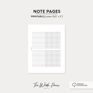 Note Page Printable Letter Size Printable Insert Note Taking Planner ...