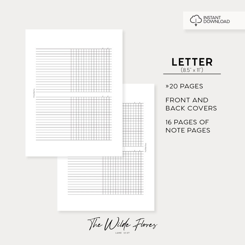 Note Page Printable Letter Size Printable Insert Note - Etsy