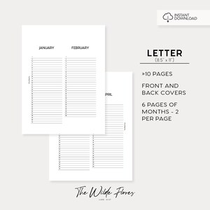 Perpetual Calendar Printable Letter Size Printable Insert Note Taking ...