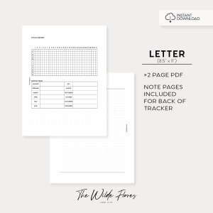 Cycle History Tracker Letter Size Printable Insert Period Tracker ...