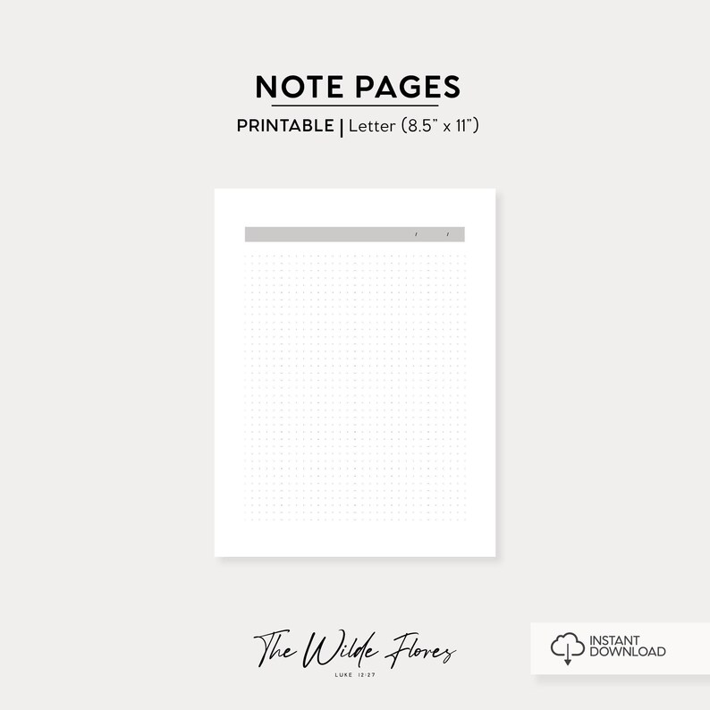 Note Page Printable Letter Size Printable Insert Note - Etsy