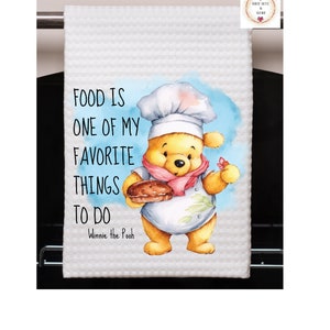 Classic Winnie-the-pooh Chef Food Themed Tea Towel, Classic Pooh Tea ...