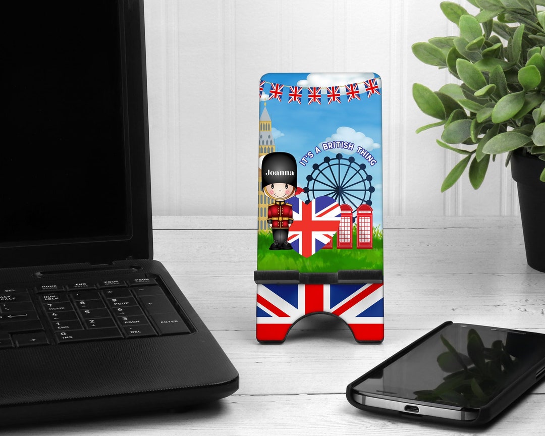 Personalized British Union Jack Personalized Custom Phone Stand, Custom ...