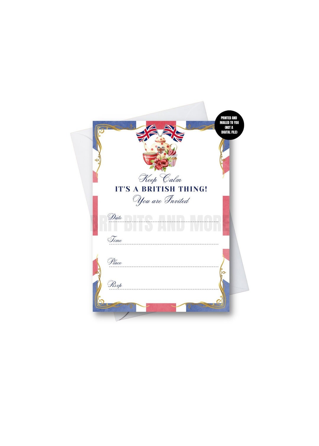British Thing Tea Invitation, Afternoon Tea Invite, Union Jack Tea ...