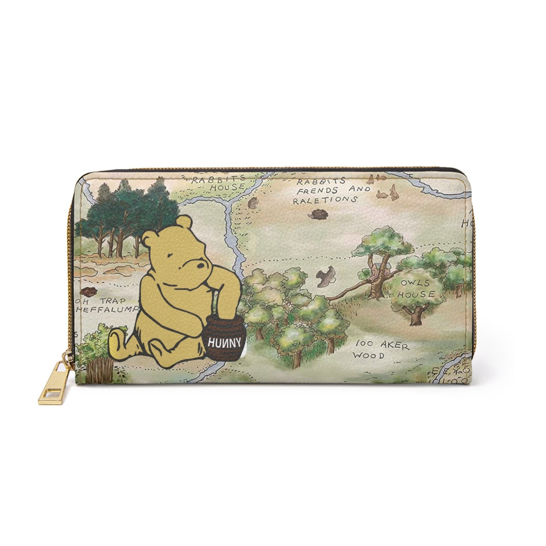 Classic Pooh Zipper Wallet, Winnie the Pooh Wallet, Hundred Acre Woods ...