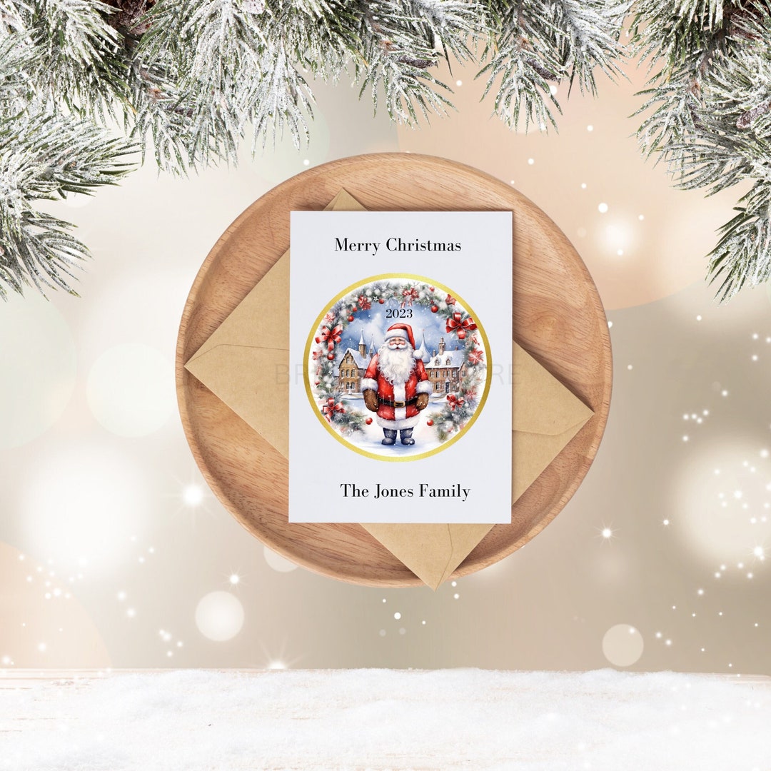 British 2023 Christmas Card, British Santa Christmas Card, London ...