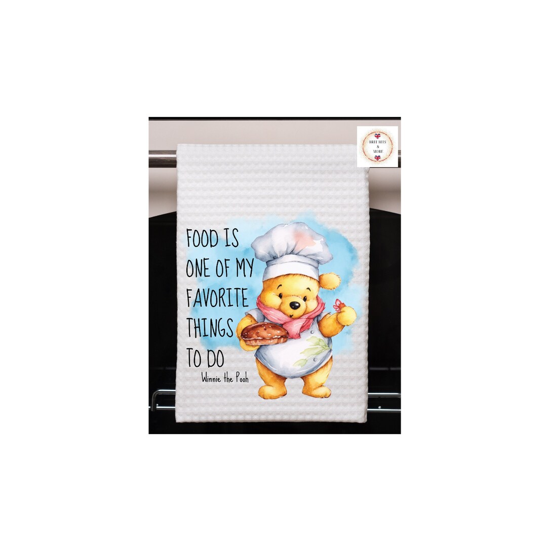 Classic Winnie-the-pooh Chef Food Themed Tea Towel, Classic Pooh Tea ...