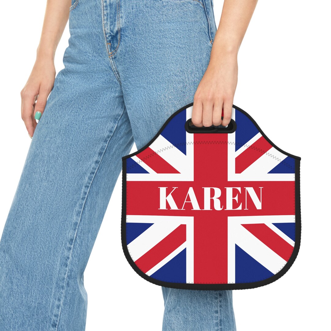 Union Jack Personalized Neoprene Lunch Bag, British Custom Name Lunch ...