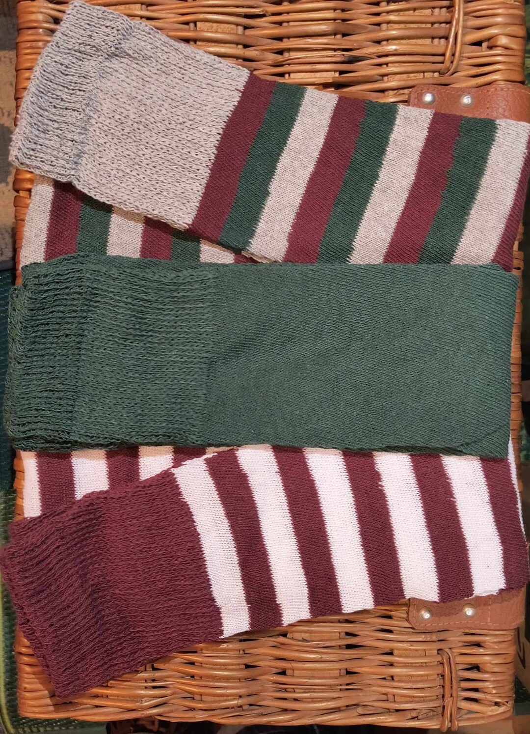 Victorian Christmas Holiday Yule (3 Pairs) Striped Cotton Over the Knee ...