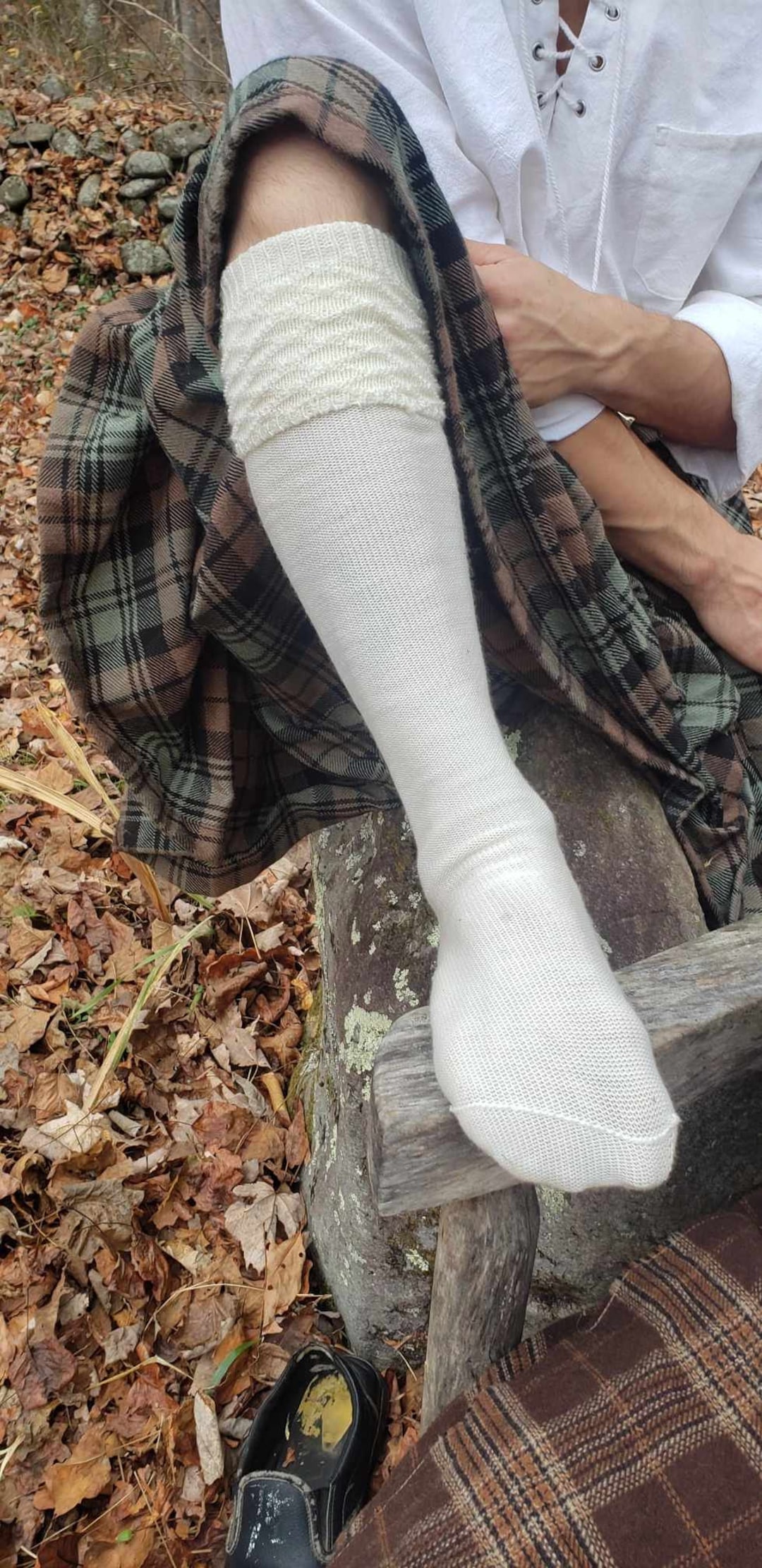 Wool Kilt Hose Knee Socks Boot Highlander Renaissance Viking Celtic ...