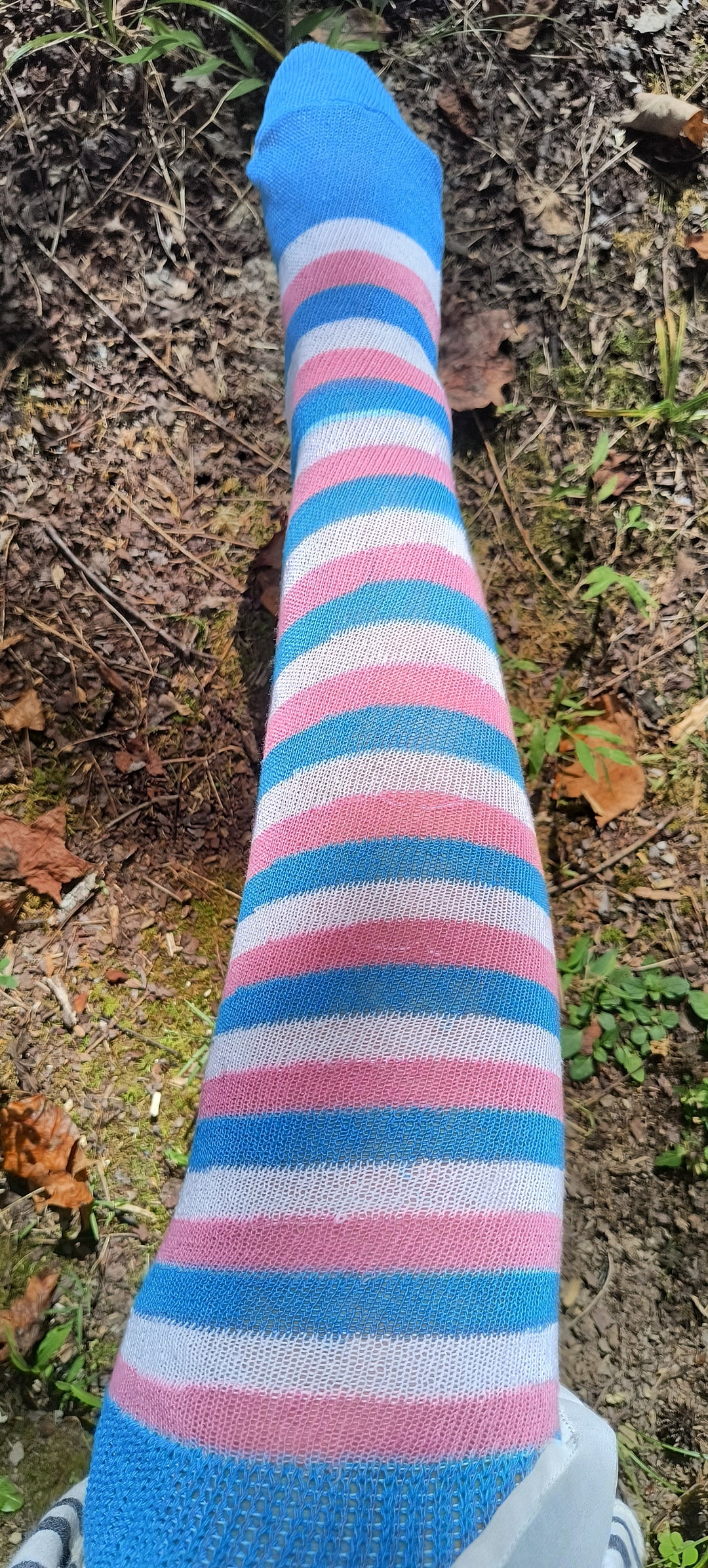 Trans Striped Cotton Over the Knee Socks Ecofriendly Cosplay Festival ...