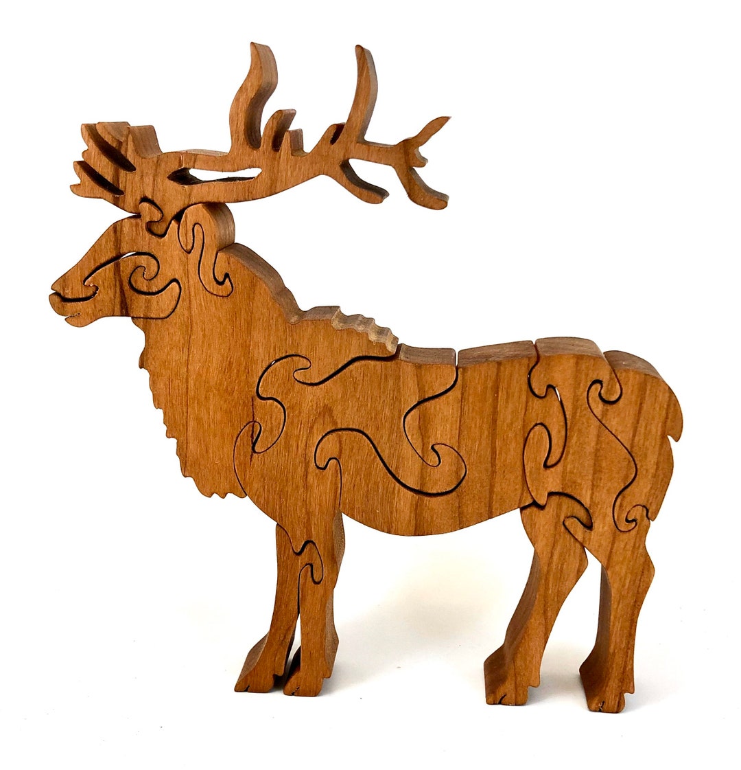 Wooden Elk Puzzle - Etsy