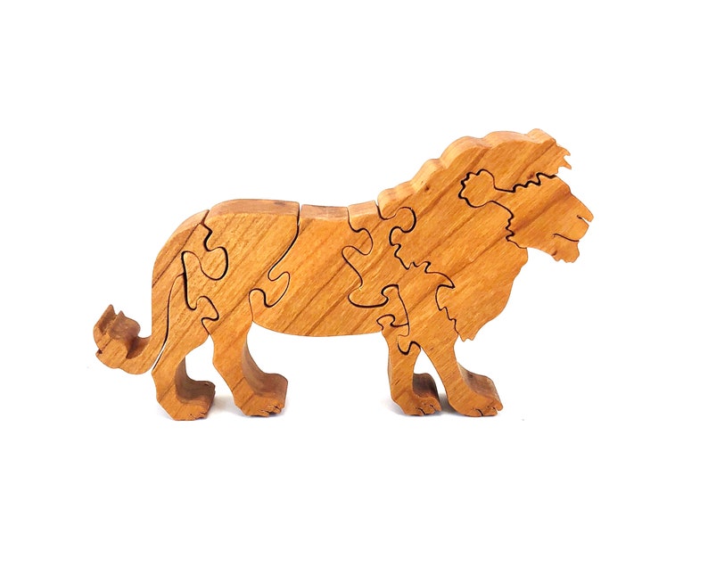 Wooden Lion Puzzle - Etsy