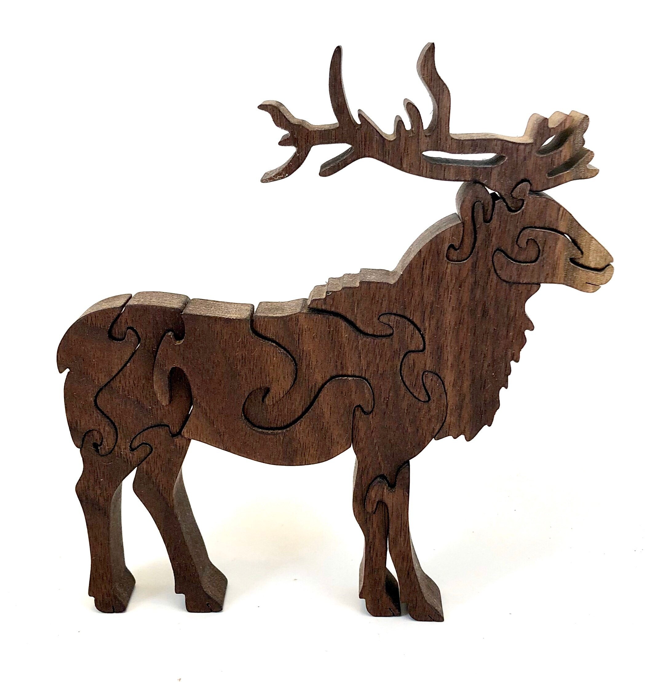 Wooden Elk Puzzle - Etsy