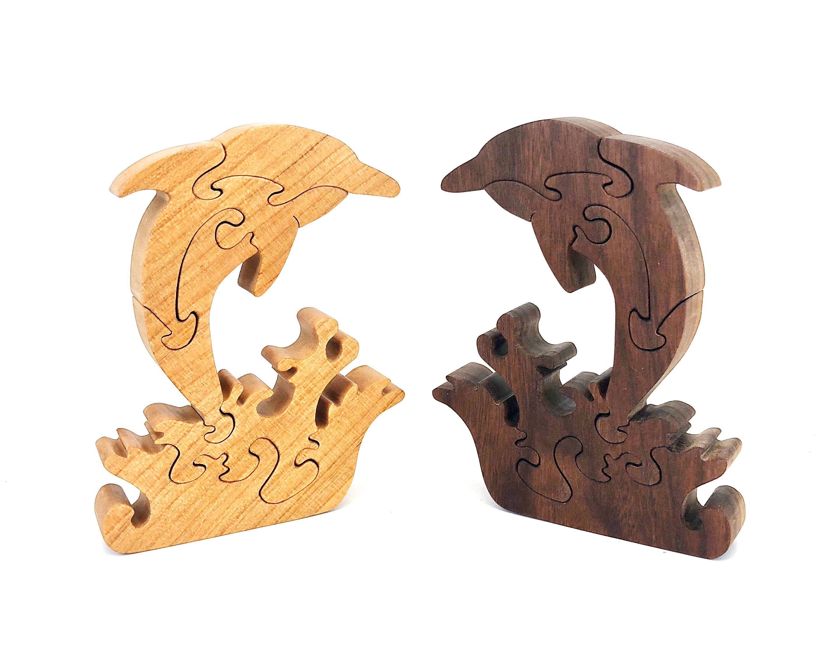 Wooden Dolphin Puzzle - Etsy