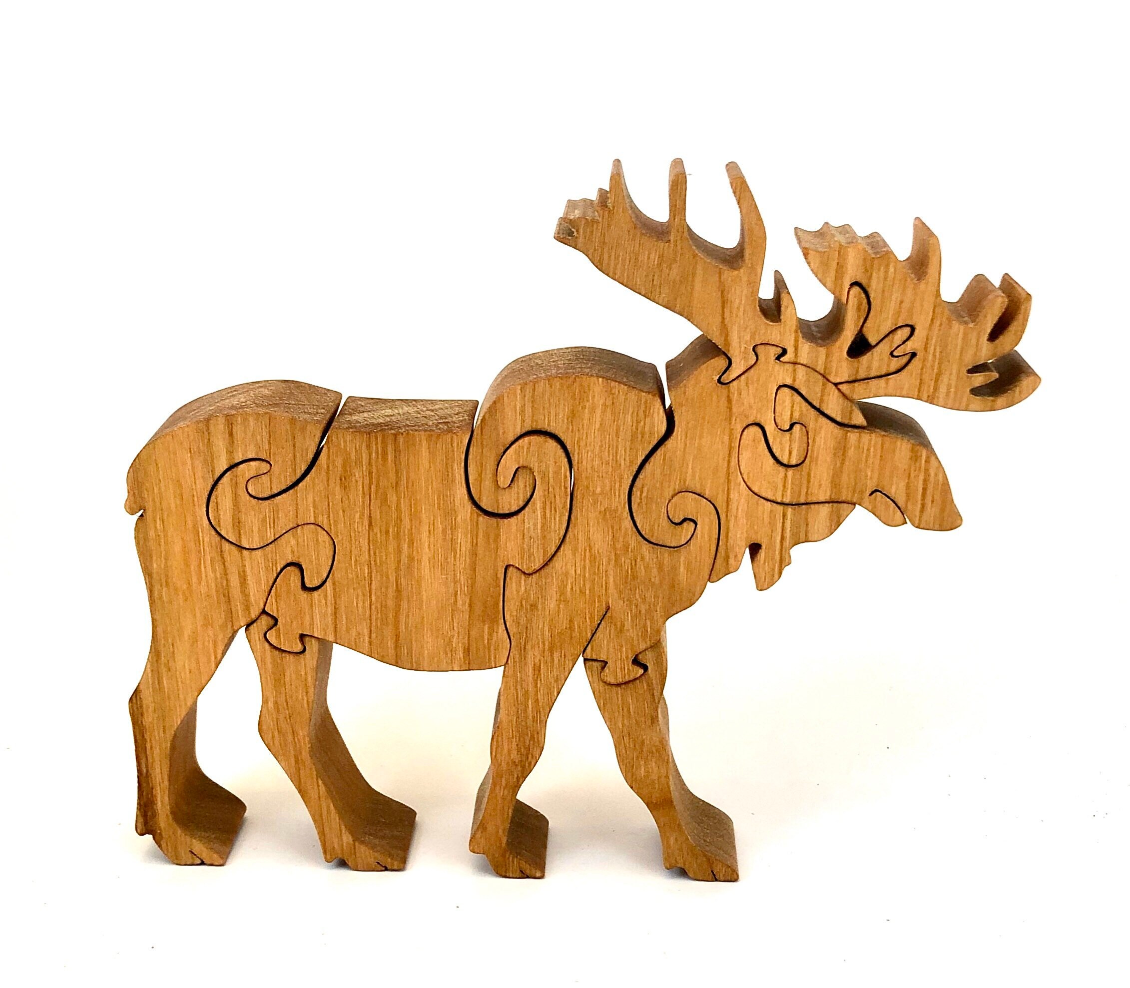 Wooden Moose Puzzle - Etsy