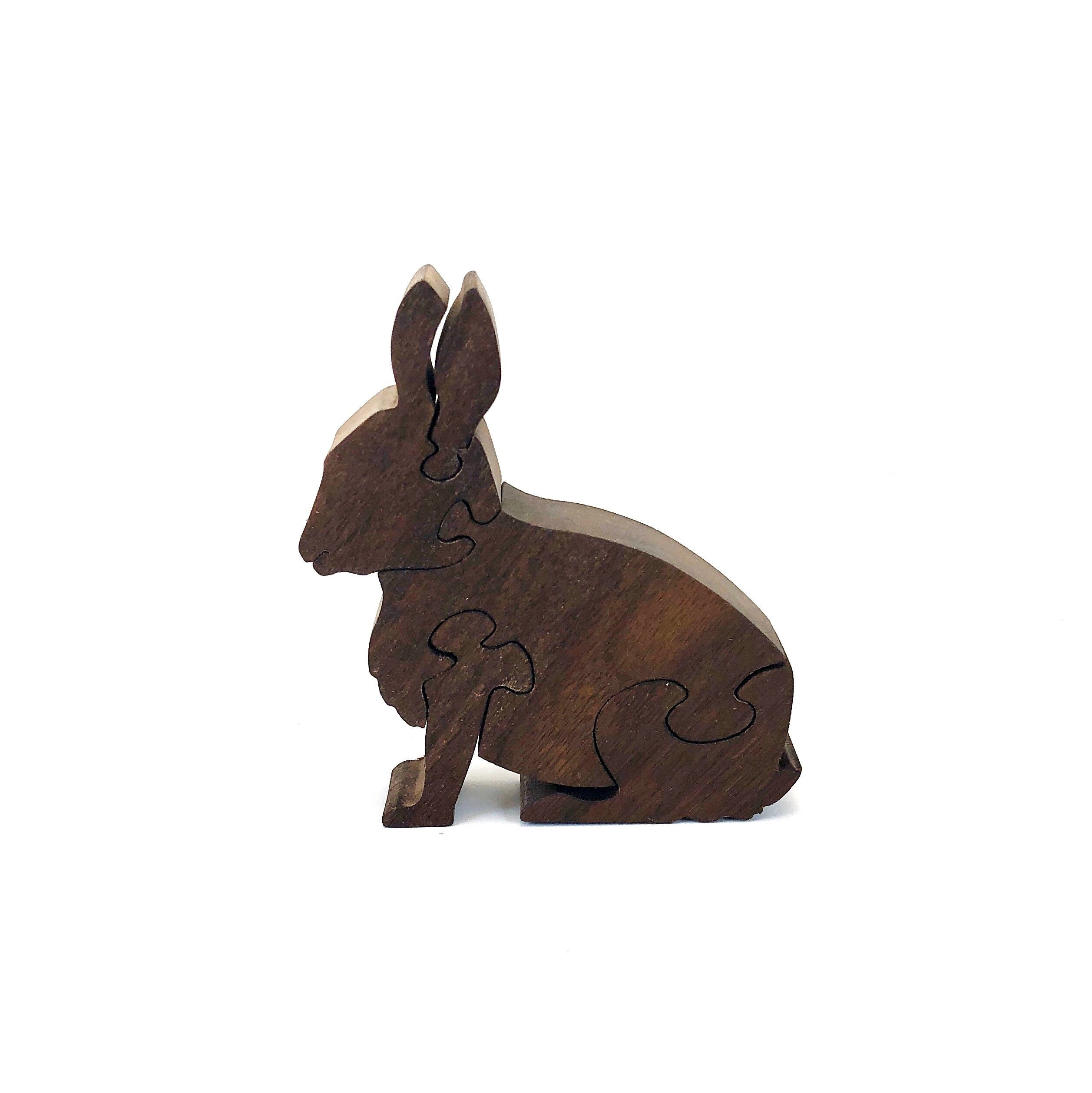 Wooden Rabbit Puzzle - Etsy