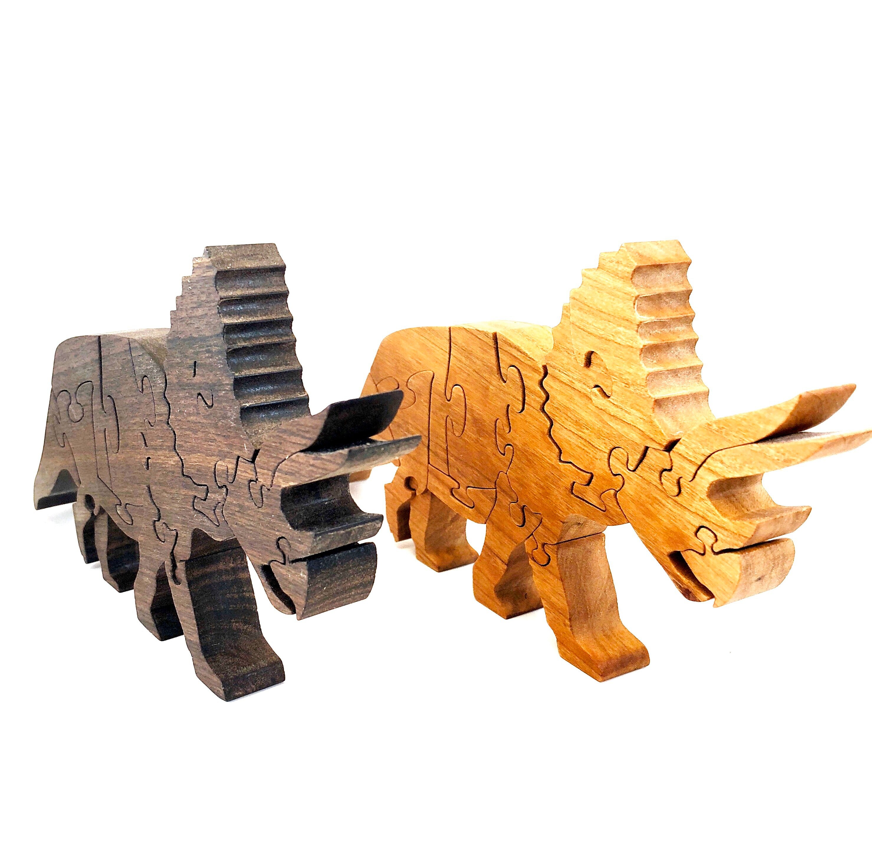 Wooden Triceratops Puzzle - Etsy