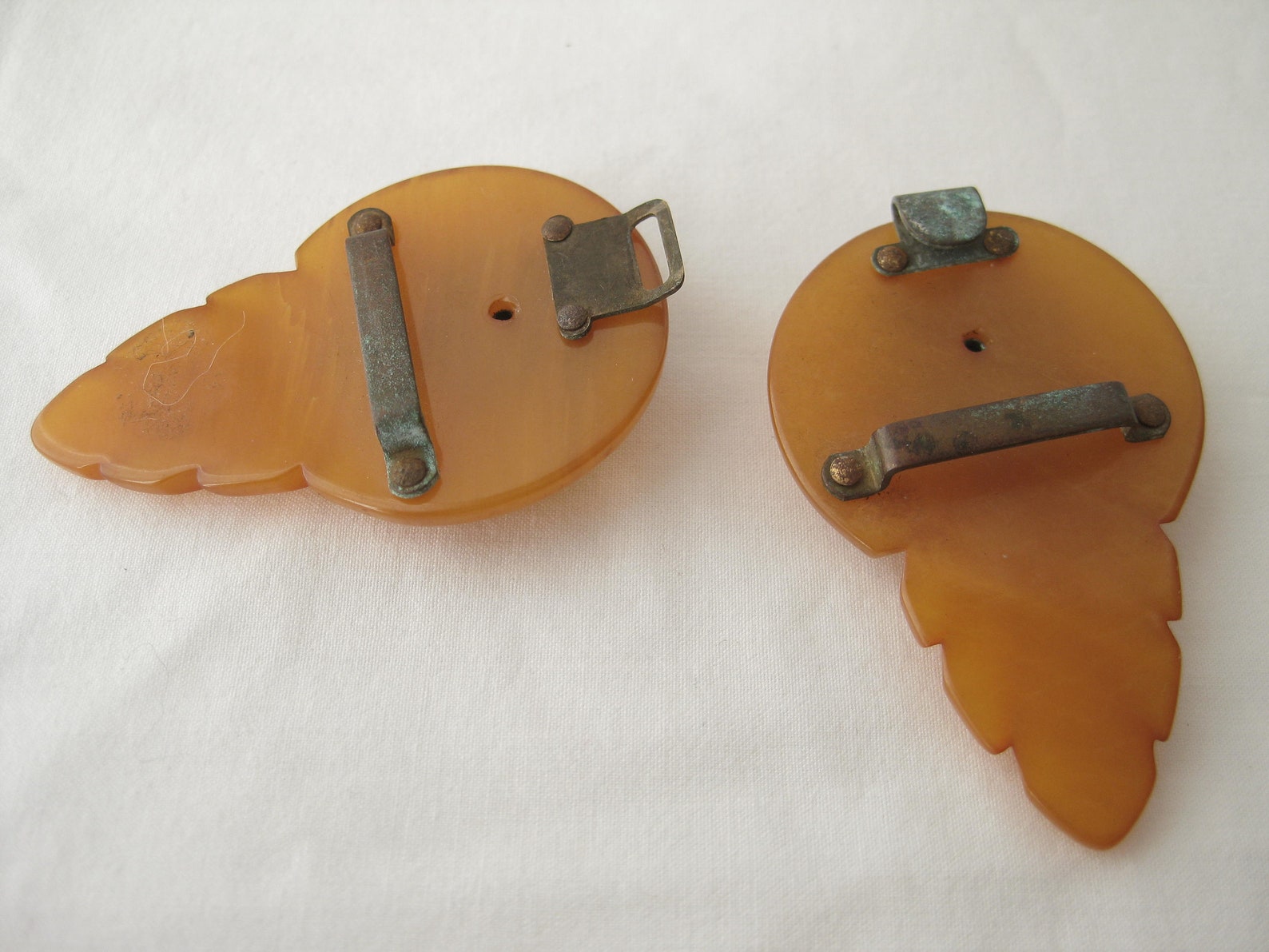 Amber Color Bakelite Buckle With Metal Flowers - Etsy