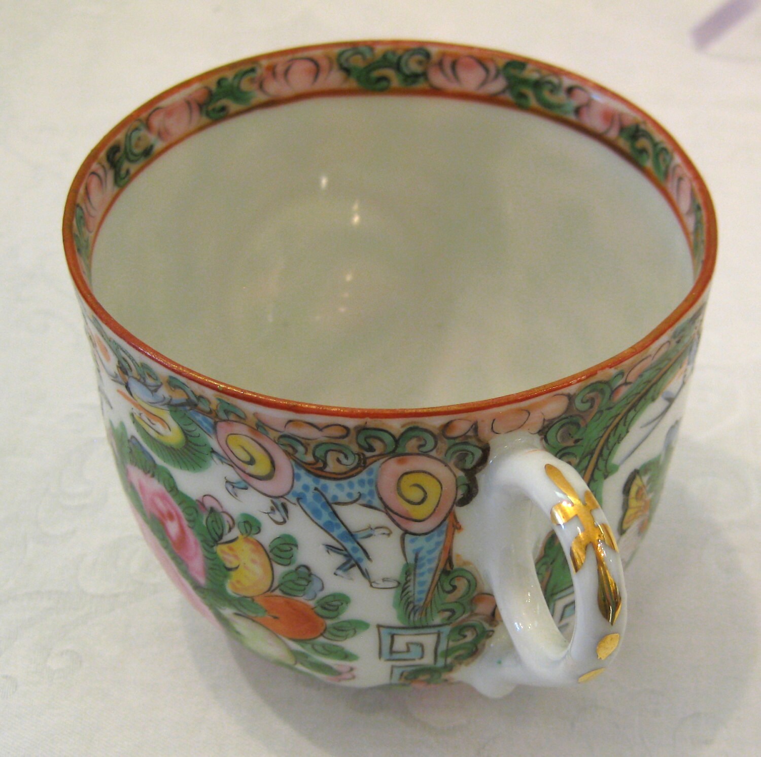 Antique Porcelain Teacups 1930's Rose Canton China W/ Dragon Motif - Etsy