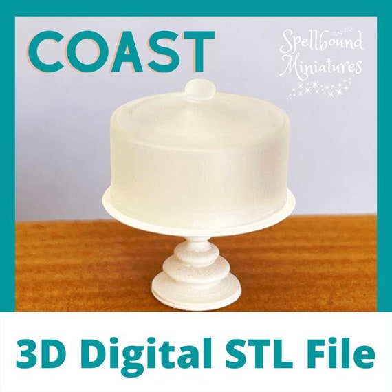 STL File to 3D Print 'coast' Cake Stand With Dome | Etsy