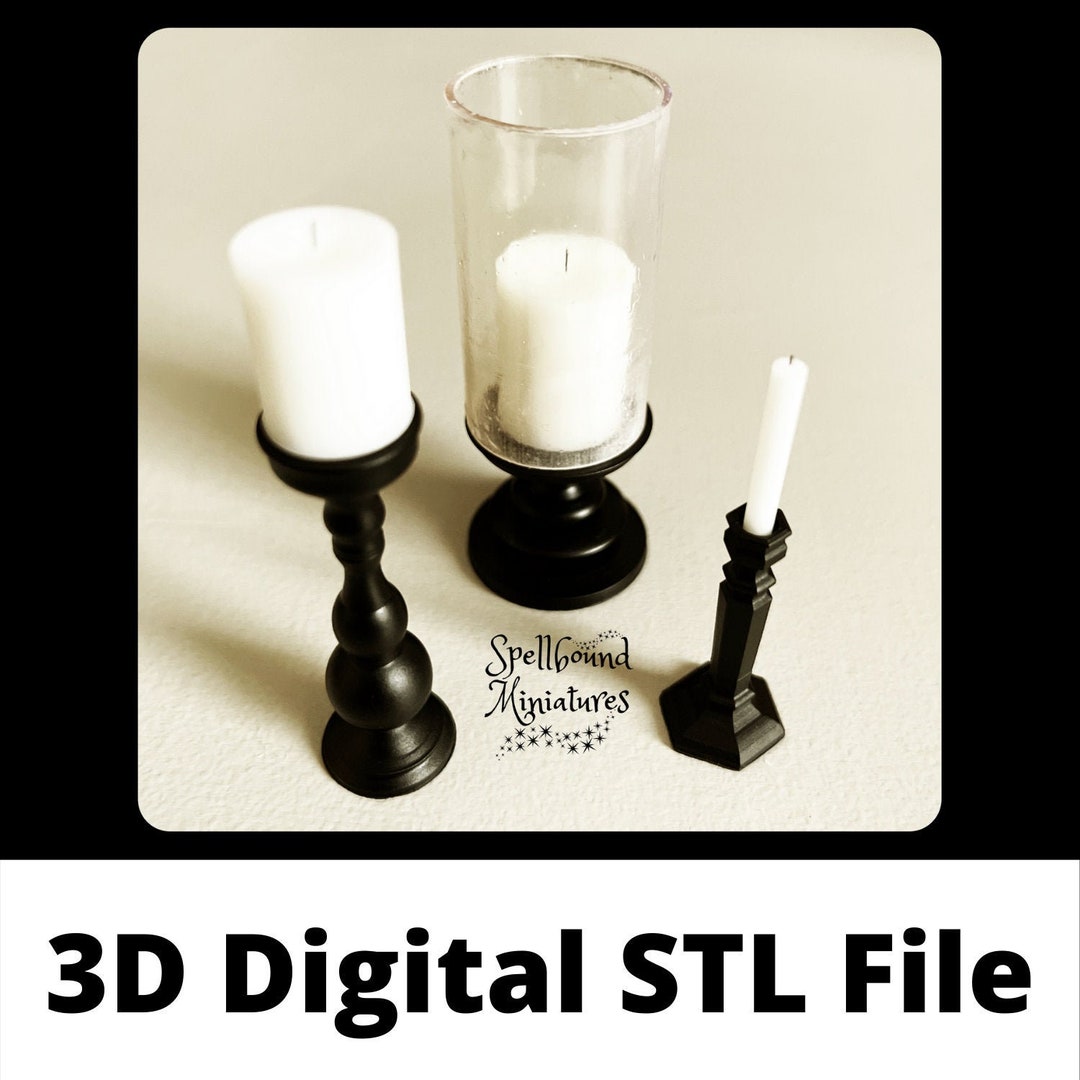 STL File to 3D Print Candlestick Trio - Etsy