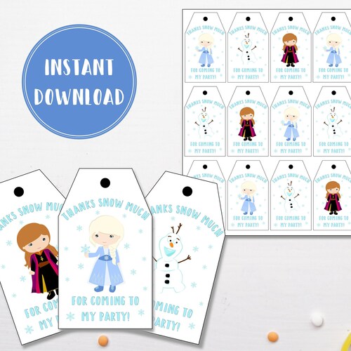 Frozen 2 Favor Tags Frozen Thank You Tags Frozen 2 Birthday - Etsy