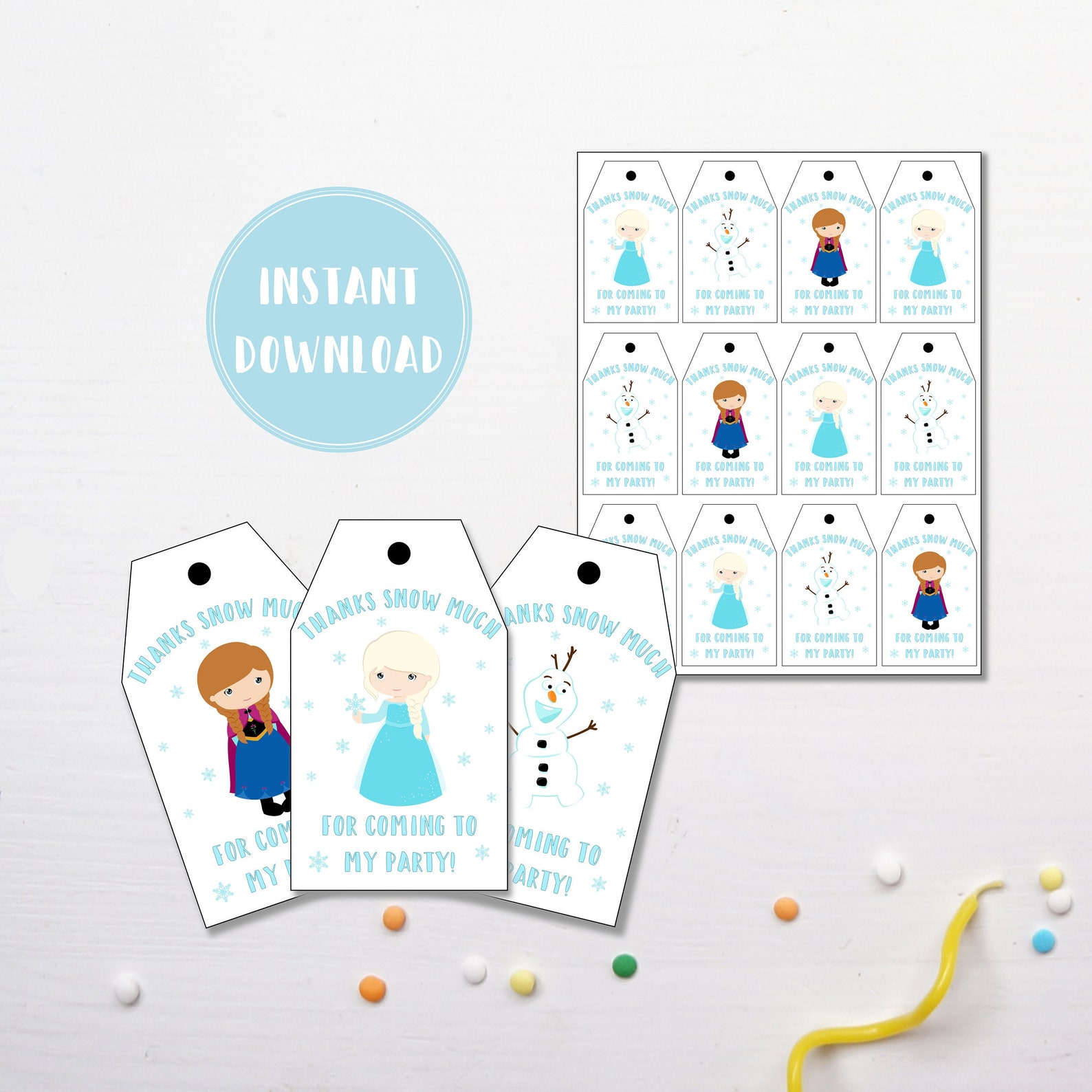 Frozen Party Favor Tags Frozen Favor Tags Frozen Thank You - Etsy