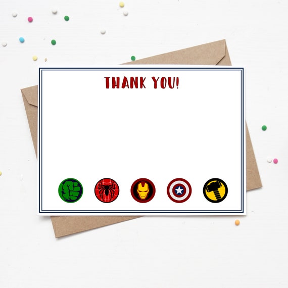 4x6 Superhero Thank You Card Instant Download | Etsy