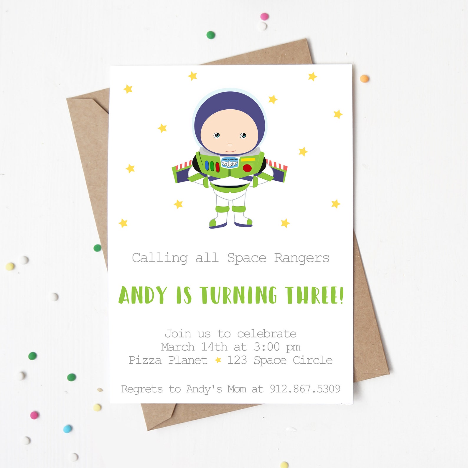 Buzz Lightyear Birthday Invitation | Toy Story Invite - Etsy