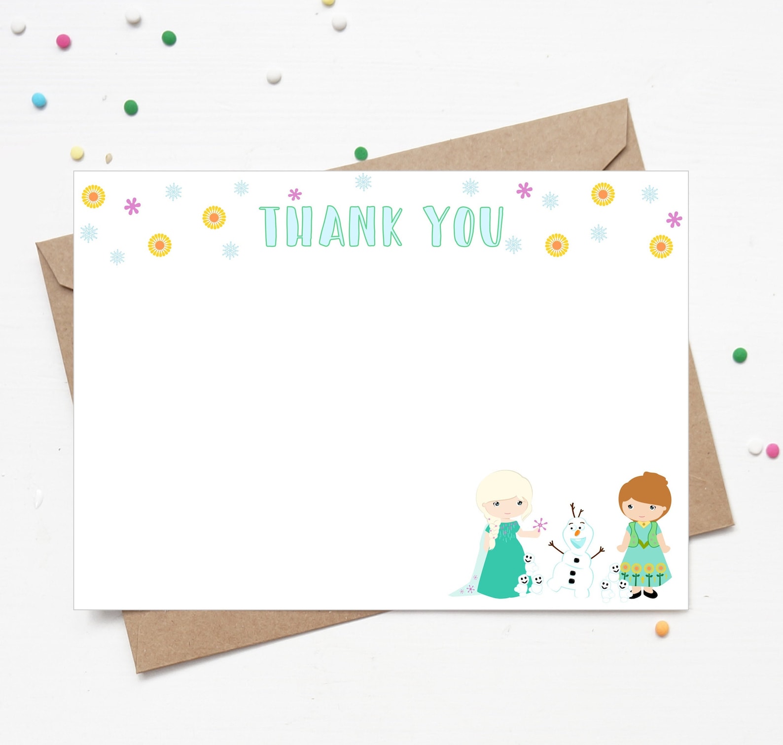 Frozen Fever Thank You Card | Digital Printable - Etsy
