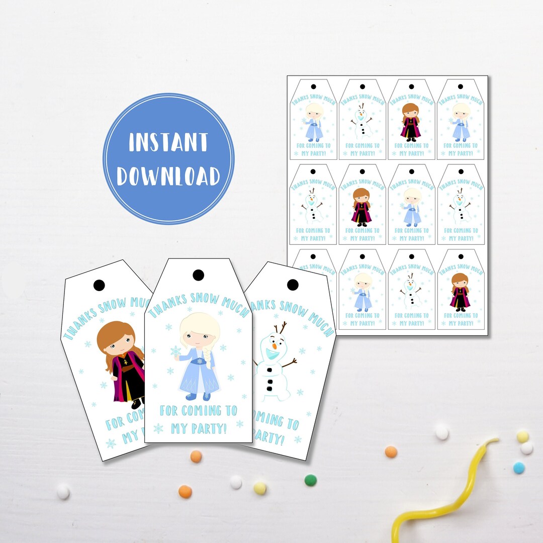 Frozen 2 II Party Favor Tags | Birthday Thank You Tags - Etsy