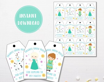Frozen 2 II Party Favor Tags Birthday Thank You Tags | Etsy