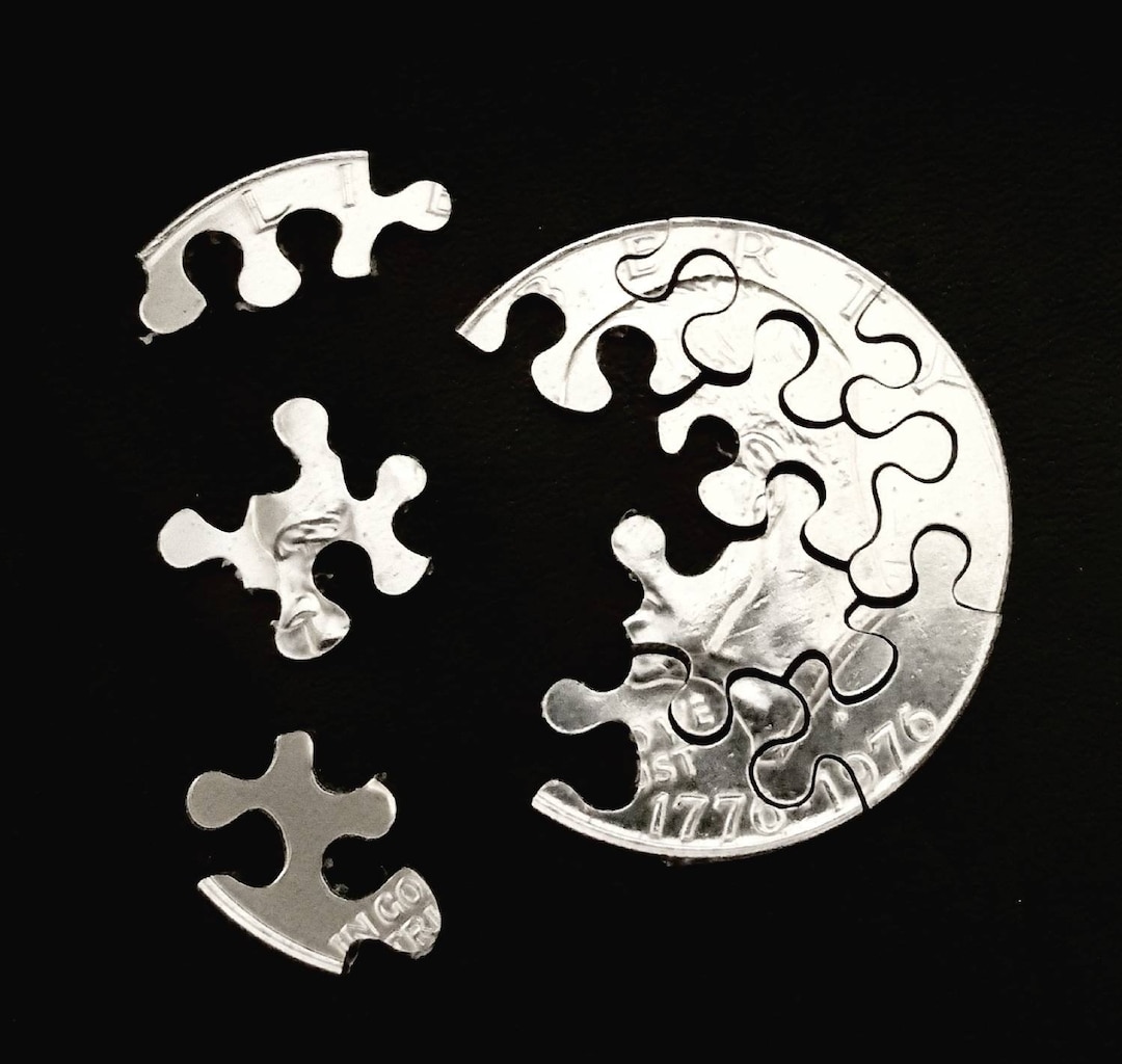 Puzzle Cut From an Eisenhower Dollar Coin, Coin Puzzle, Eisenhower ...