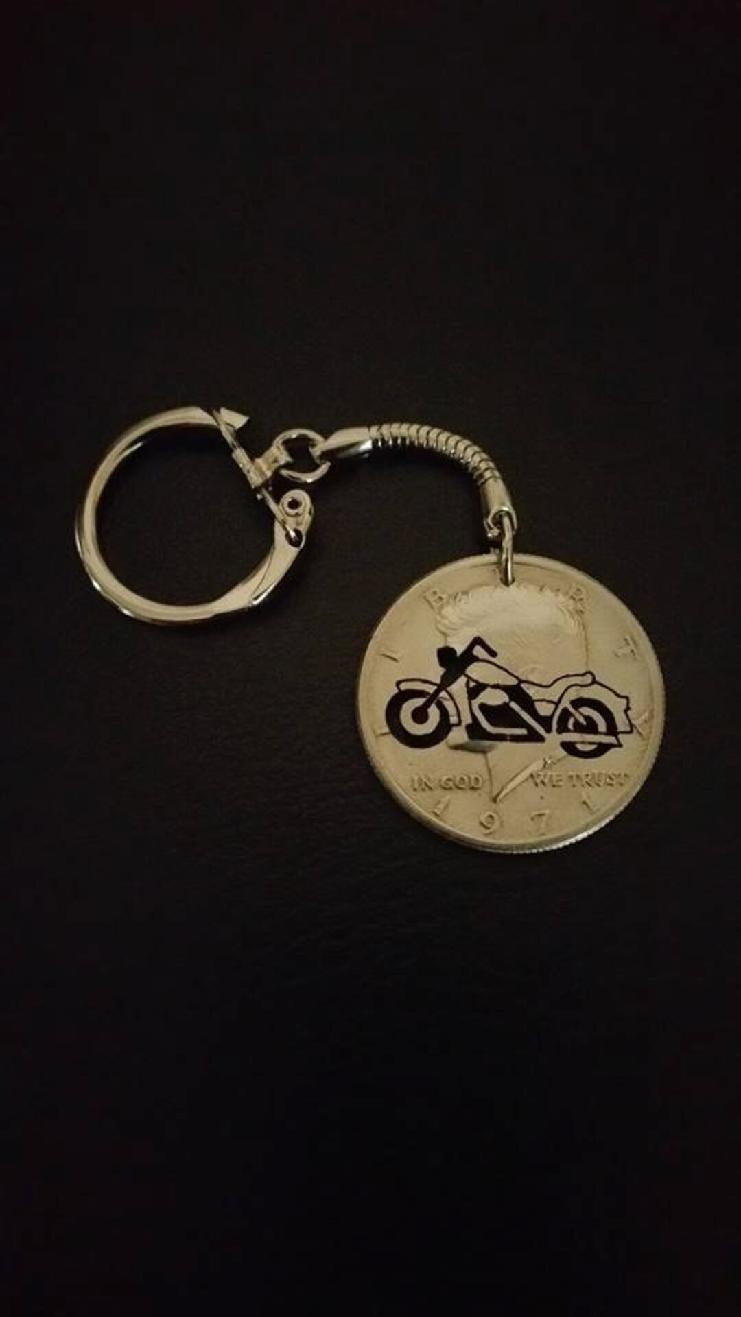 Motorcycle Coin Jewelry Pendant or Keychain for a Harley Rider Cut From ...