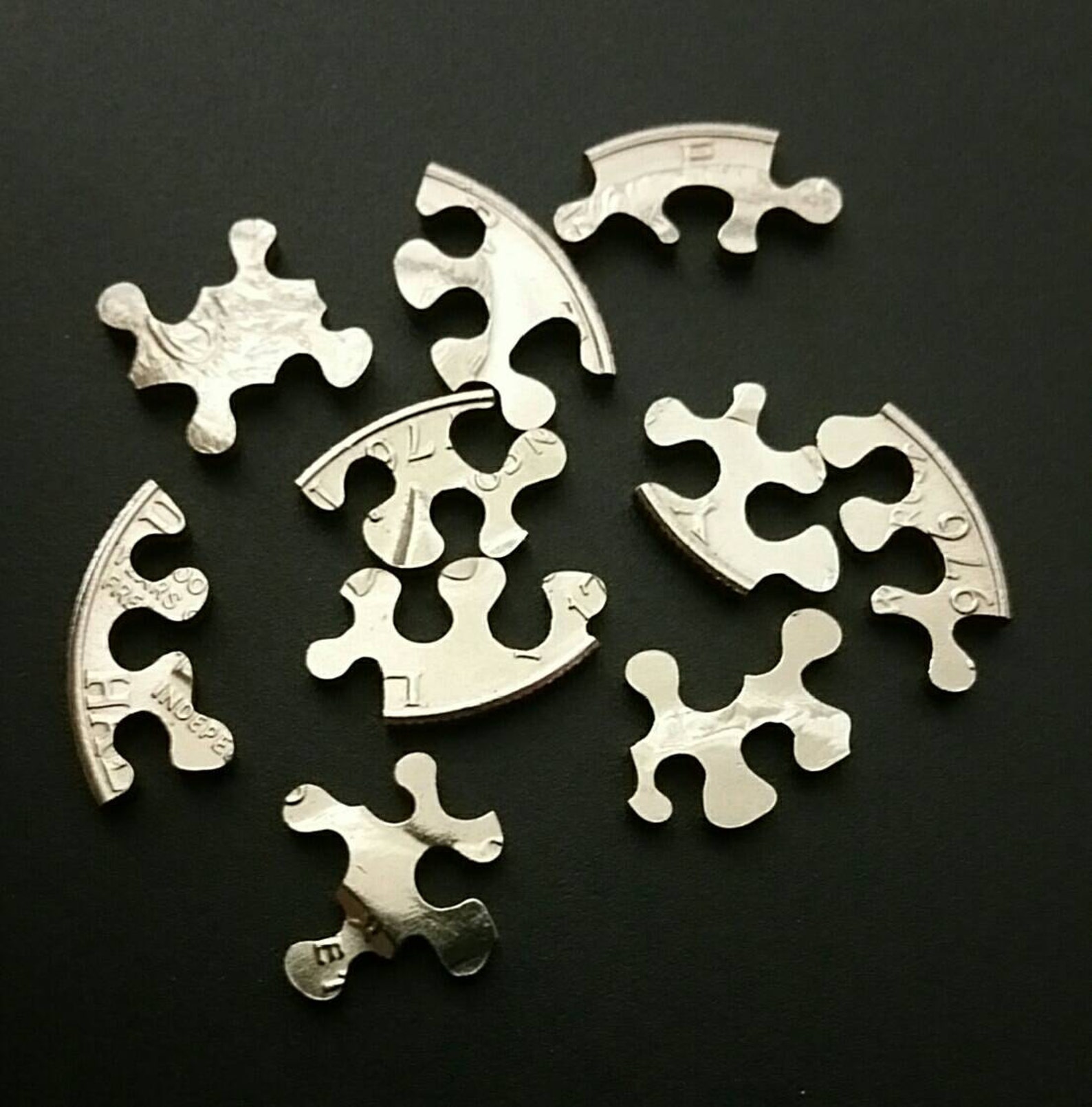 Puzzle Cut From a Kennedy Half Dollar Coin Art Coin Puzzle - Etsy