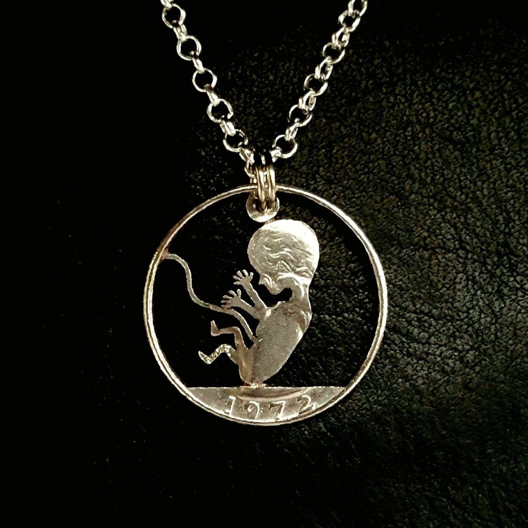 Pro-life Jewelry, Coin Jewelry Pendant, Hand Cut Coin, 1972 Quarter ...
