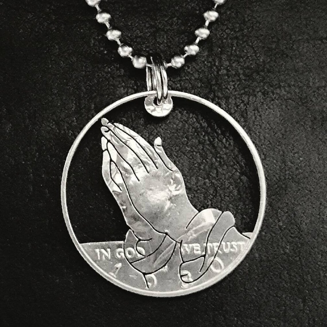 Handmade, Praying Hands, Coin Jewelry, Christian Jewelry, Pendant Cut ...