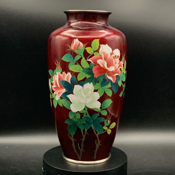 Pigeon Blood Cloisonne Vase - Etsy