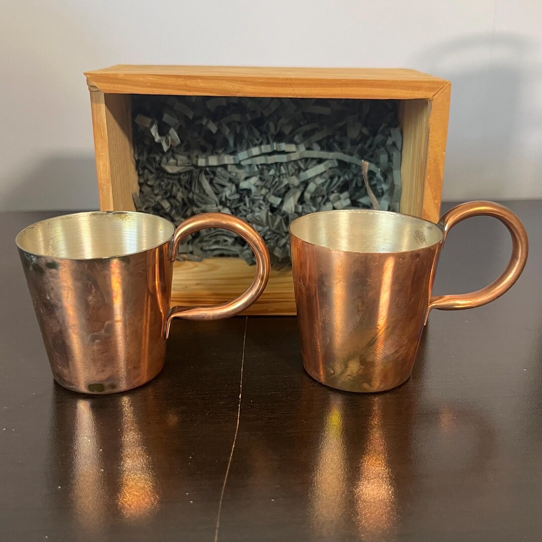 Vintage Rum Measures, Solid Copper With Silver Plating. Royal British ...