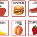 English Spanish Food Matching Flashcards Game 60 Cards With 60 Matching ...